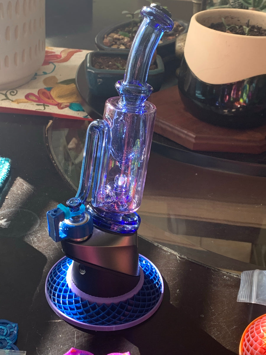 Peak Blue and Gemini (experimental #89 CFL Purple) Klein glass attachm ...